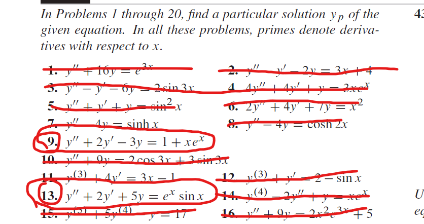 Solved 43 In Problems 1 through 20, find a particular | Chegg.com