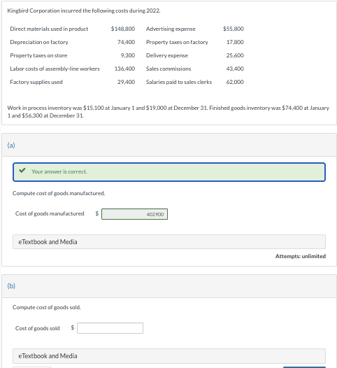 Solved Kingbird Corporation incurred the following costs | Chegg.com