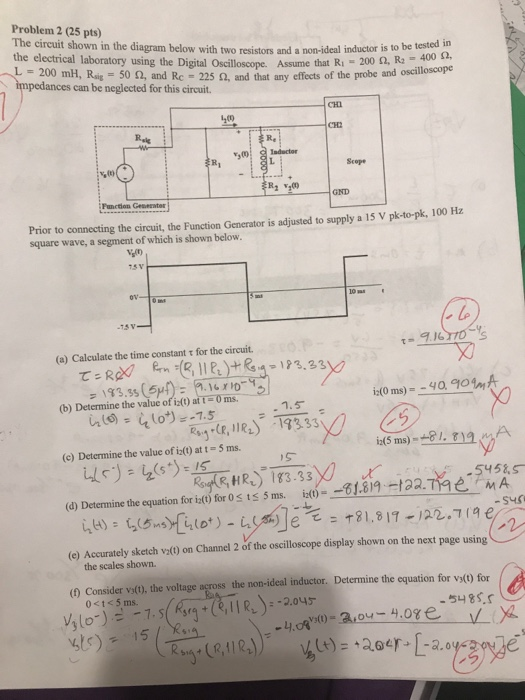 Solved Problem 2 (25 pts) The circuit shown in the diagram | Chegg.com