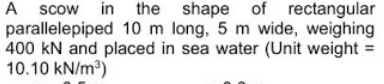 Solved A SCOW in the shape of rectangular parallelepiped 10 | Chegg.com