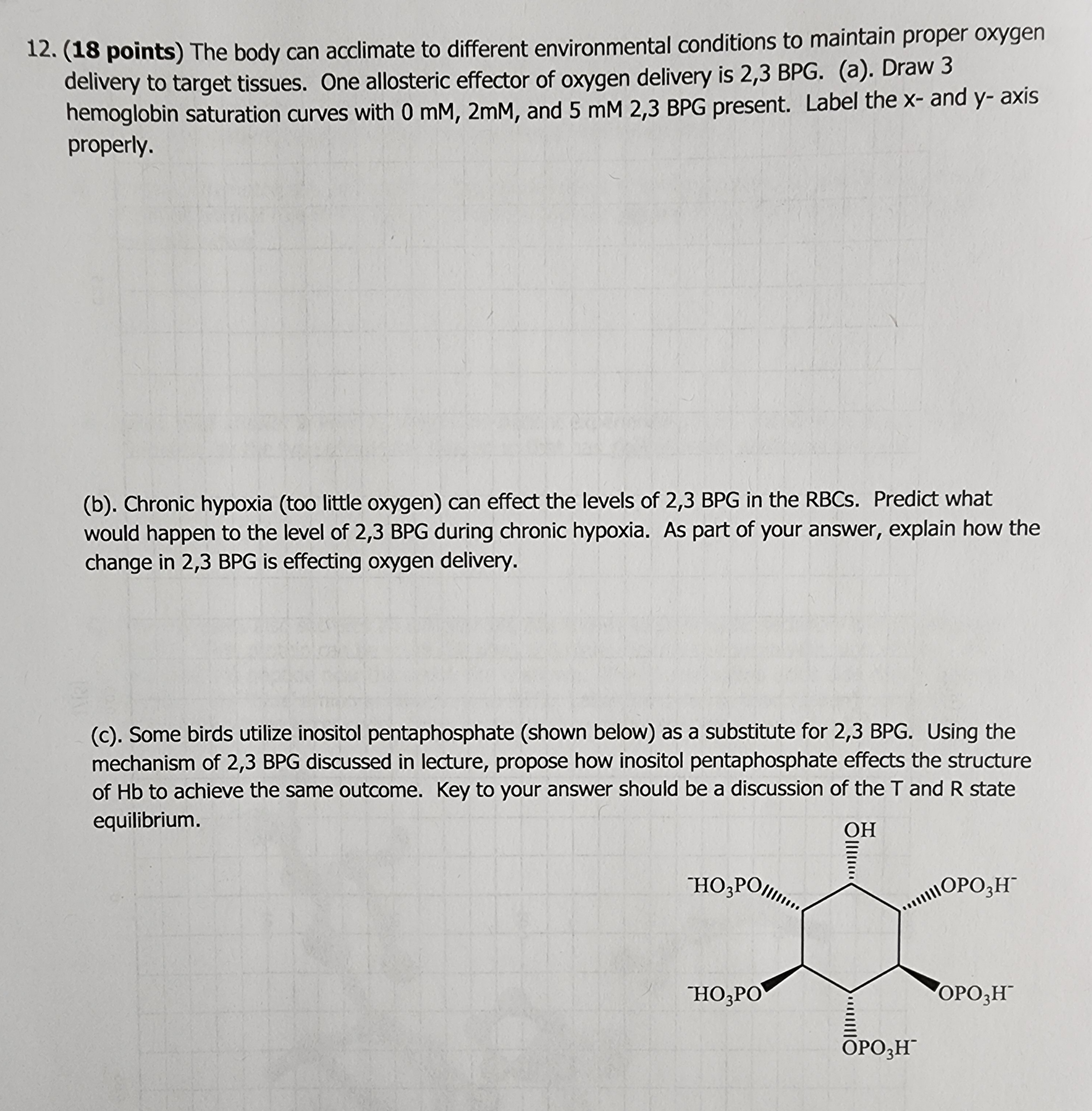 Solved 2. (18 points) The body can acclimate to different | Chegg.com