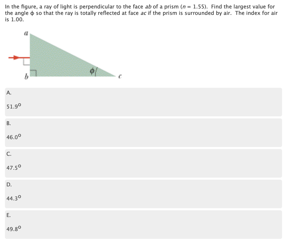 Solved In the figure, a ray of light is perpendicular to the | Chegg.com