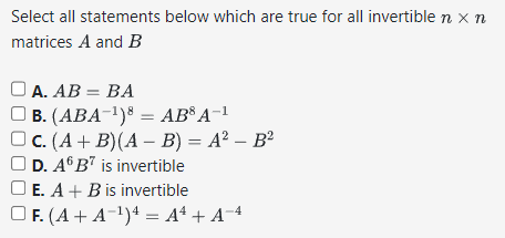 Solved Select all statements below which are true for all | Chegg.com
