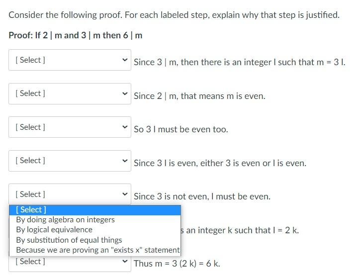 Solved Consider the following proof. For each labeled step, | Chegg.com