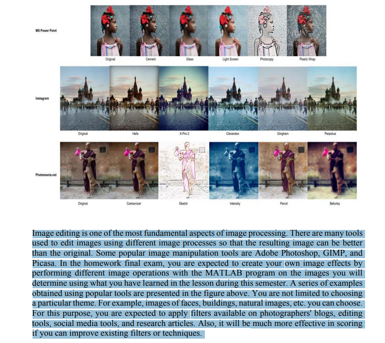 Solved NOTE: it's the image processing techniques that i | Chegg.com