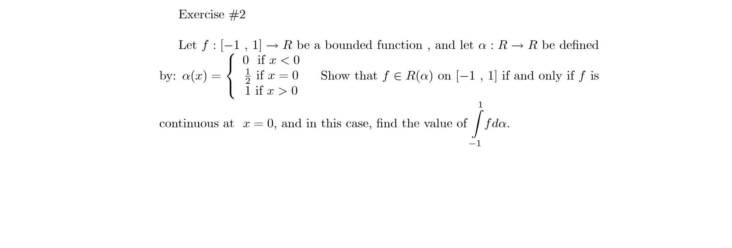 Solved Exercise 2 Let F 1 1] → R Be A Bounded Function