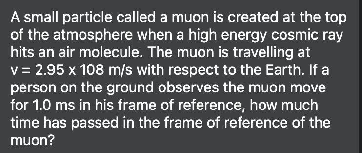 Solved A small particle called a muon is created at the top | Chegg.com