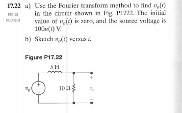 Solved MULTISI 17.22 a) Use the Fourier transform method to | Chegg.com
