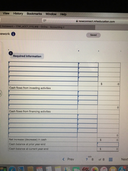 Solved View History Bookmarks Window Help Conn ework Saved | Chegg.com
