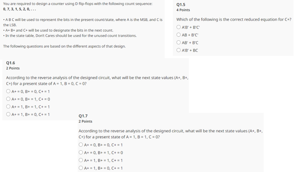 Solved You are required to design a counter using D | Chegg.com