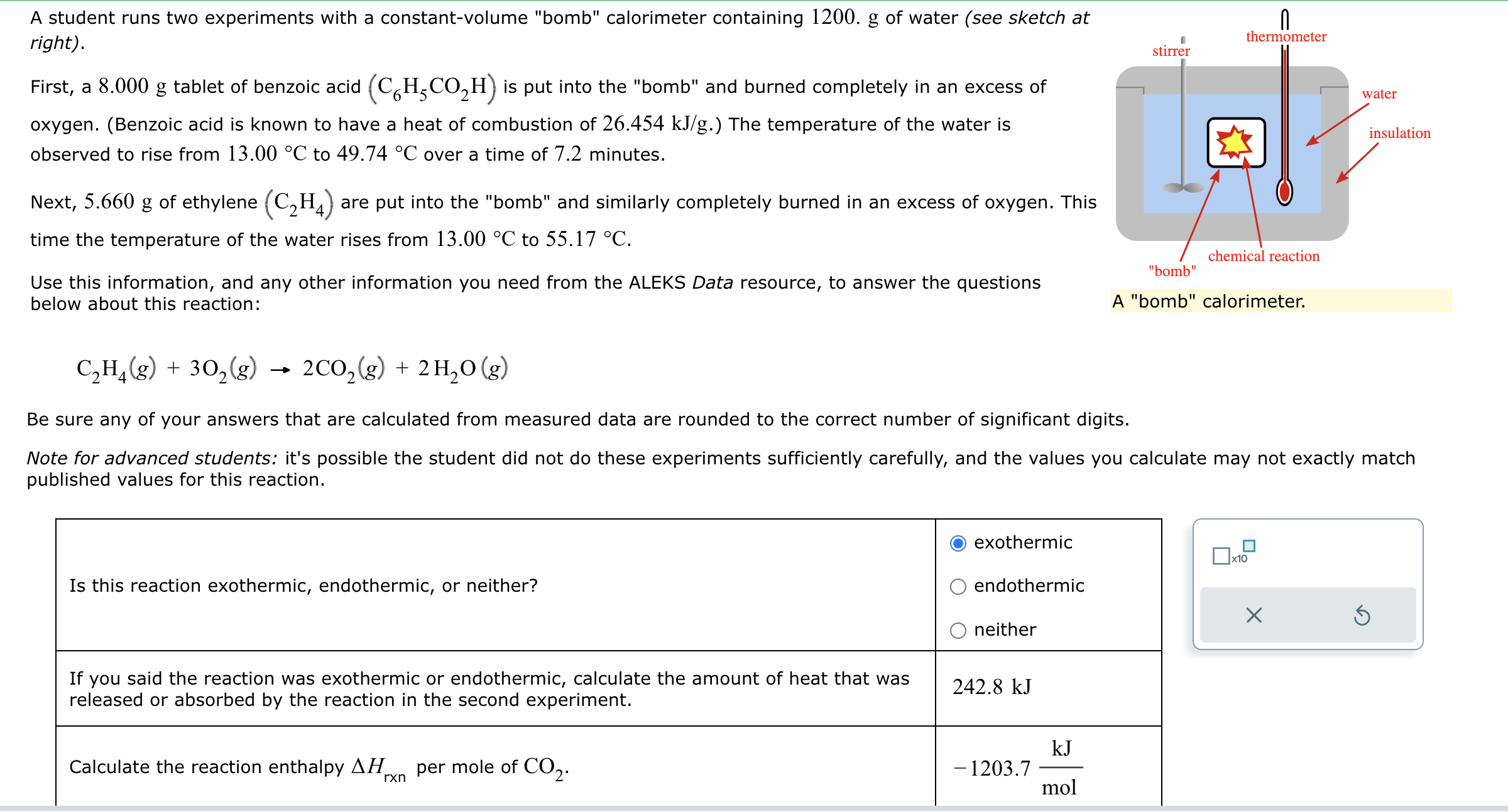 Solved A student runs two experiments with a constant-volume | Chegg.com