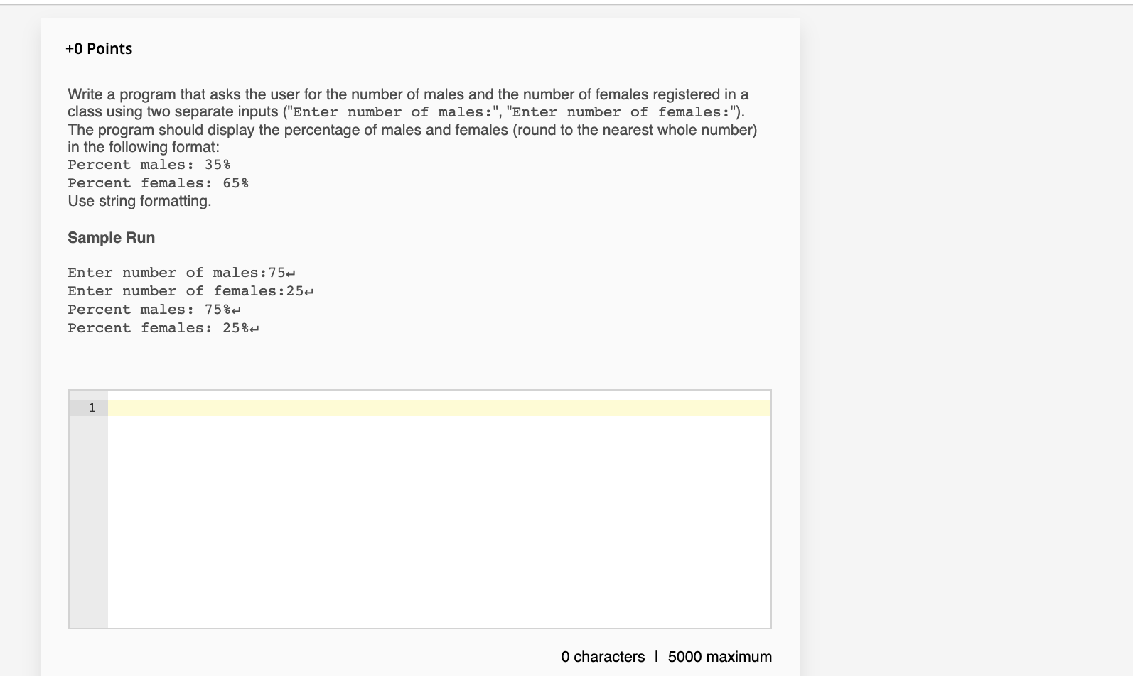 Solved +0 Points Write a program that asks the user for the | Chegg.com