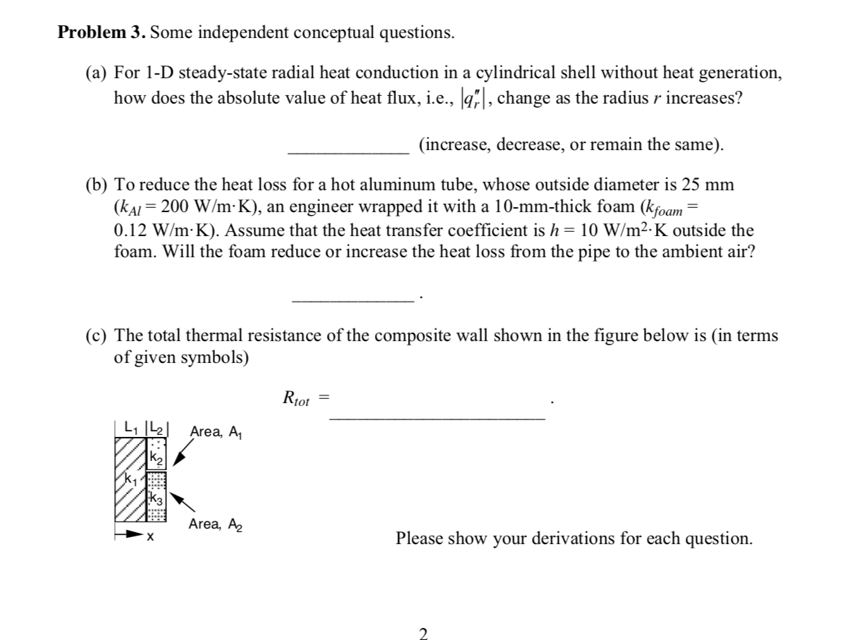 Solved Problem 3. Some independent conceptual questions. (a) | Chegg.com