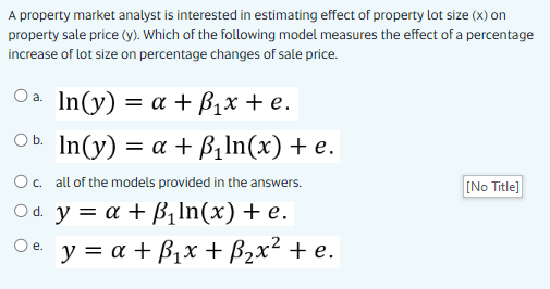 Solved A property market analyst is interested in estimating | Chegg.com