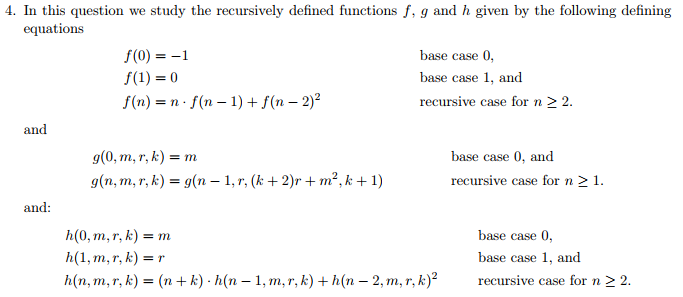 4. In this question we study the recursively defined | Chegg.com