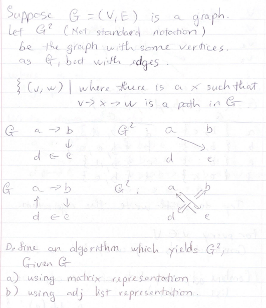 Solved Suppose G=(V,E) is a graph. Let G2 (Not standard | Chegg.com Solved Suppose G=(V,E) is a graph. Let G2 (Not standard | Chegg.com