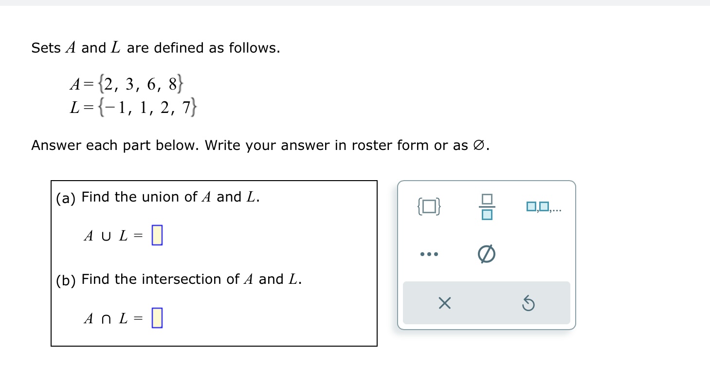 Solved Sets A and L are defined as follows. | Chegg.com