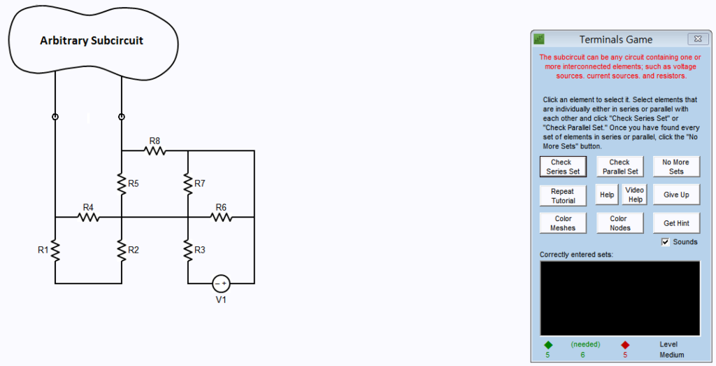 Solved Arbitrary Subcircuit Terminals Game X The subcircuit | Chegg.com