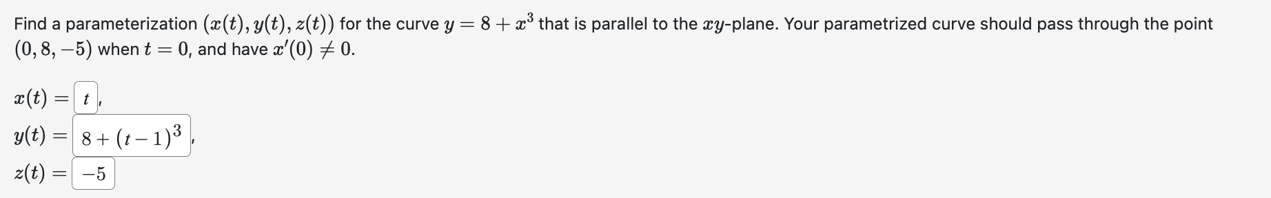 Solved Find A Parameterization For The