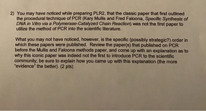 Solved 2) You may have noticed while preparing PLR2, that | Chegg.com