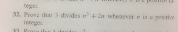 Solved Prove that 3 divides n^3 + 2n whenever n is a | Chegg.com