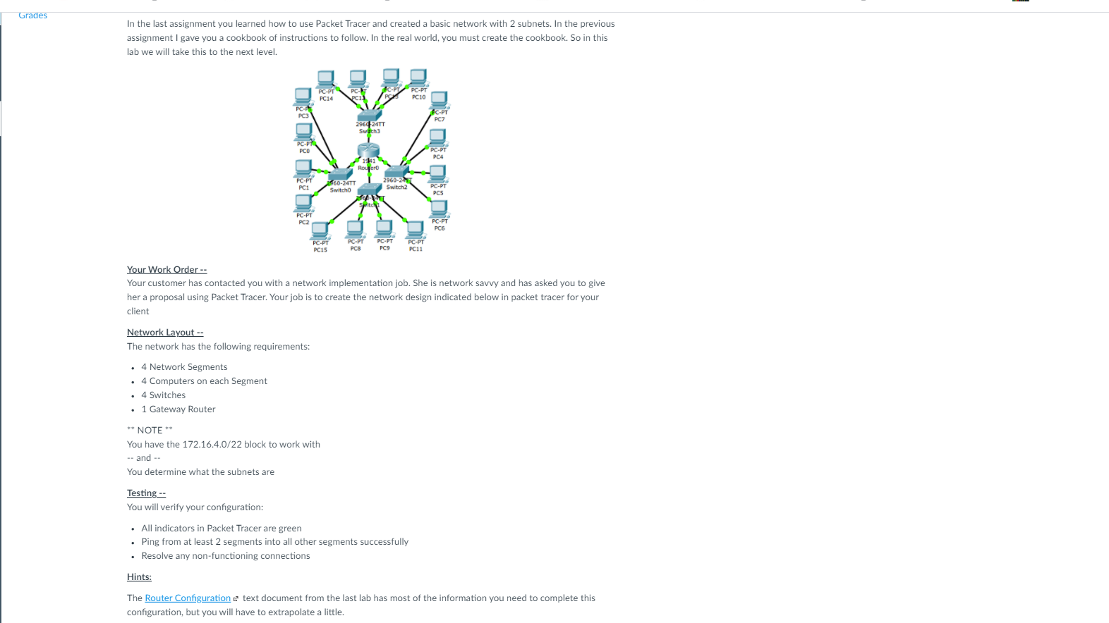 Grades In the last assignment you learned how to use | Chegg.com