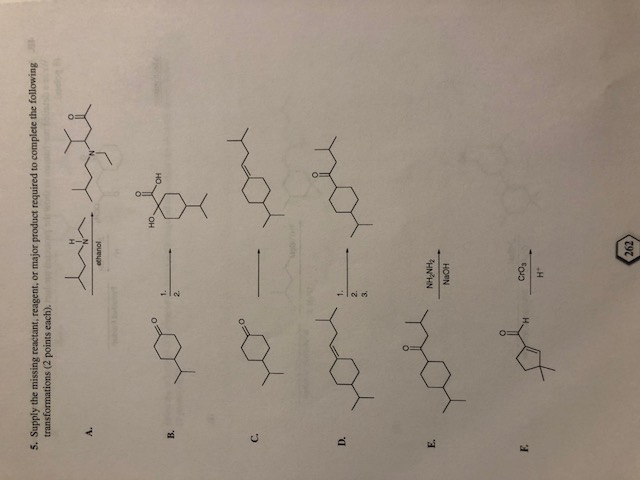 Solved Supply the missing reactant, reagent, or major | Chegg.com