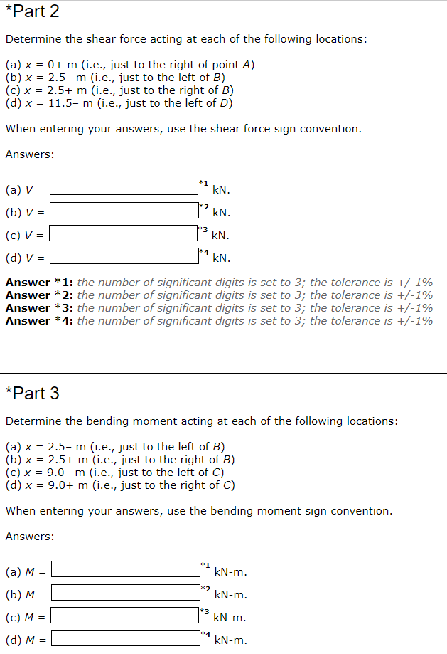 Solved *Part 1 Incorrect Try summing the moments acting | Chegg.com