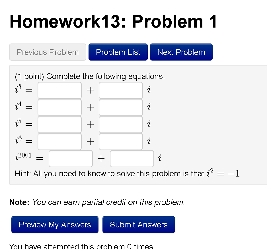 Solved Homework13 Problem 1 Previous Problem Problem List 4253