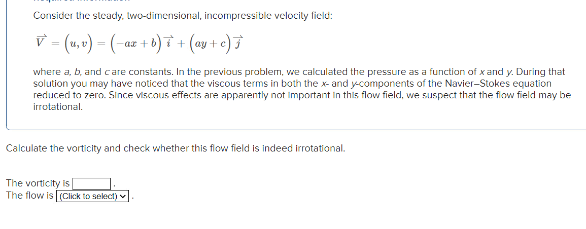 Solved Consider the steady, two-dimensional, incompressible | Chegg.com