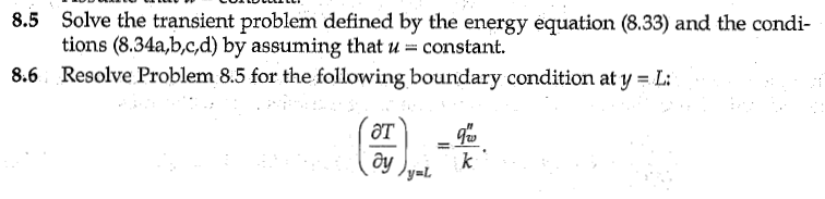 Solved 8.5 Solve the transient problem defined by the energy | Chegg.com