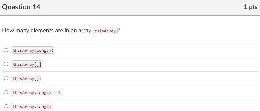 Solved How many elements are in an array ? thisArray | Chegg.com