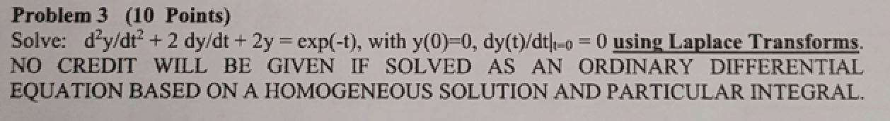 Solved Problem 3 (10 Points) Solve: | Chegg.com