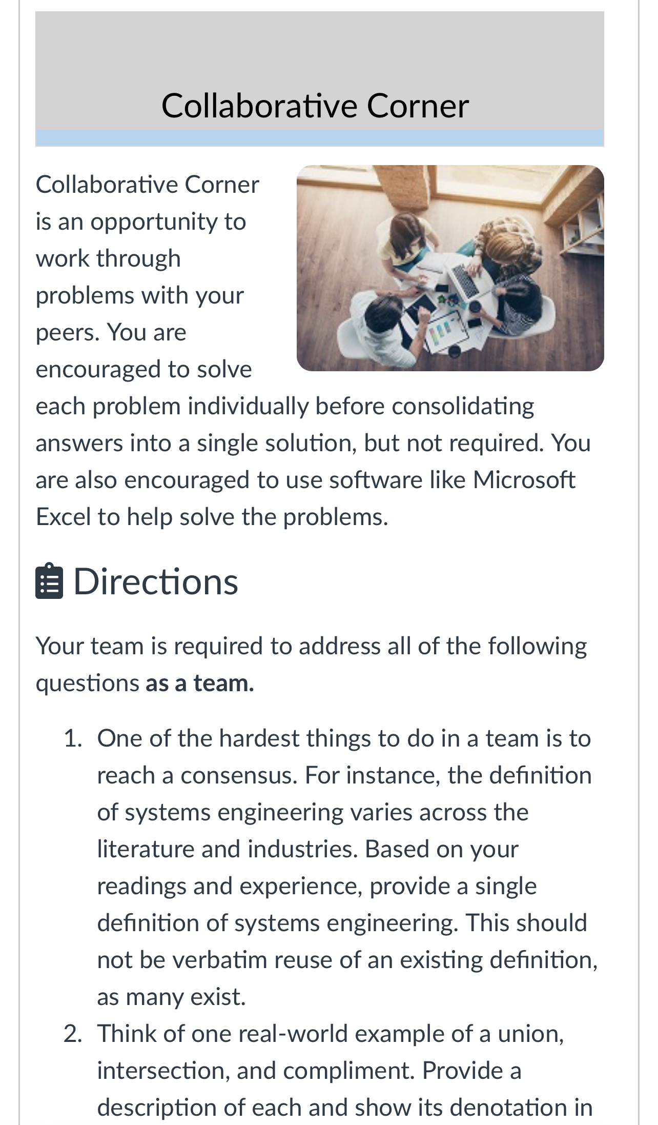 Solved Collaborative Corner Collaborative Corner is an | Chegg.com