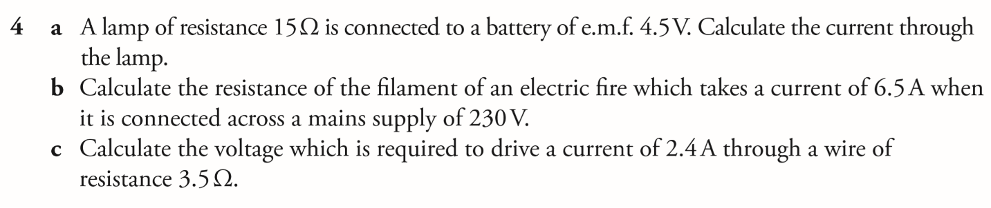 Solved 4 a A lamp of resistance 15.12 is connected to a | Chegg.com