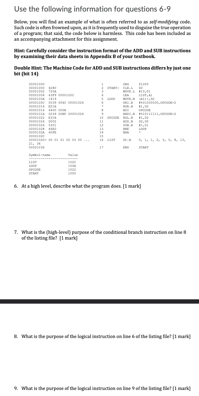 Use the following information for questions 6-9 | Chegg.com