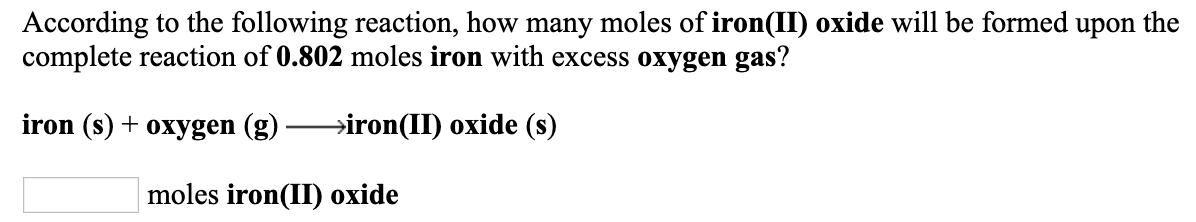 Solved According to the following reaction, how many moles | Chegg.com