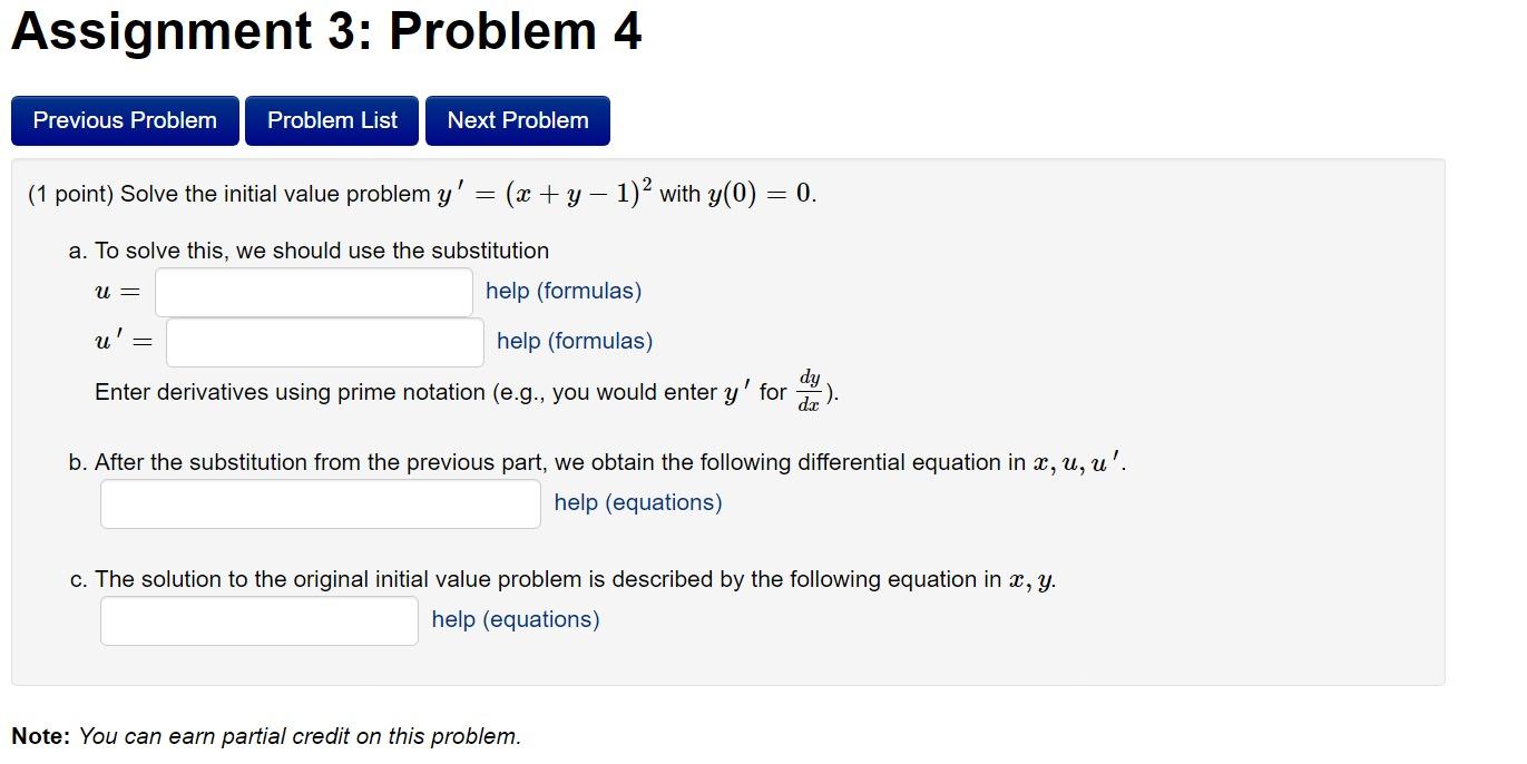 Solved Assignment 3: Problem 4 Previous Problem Problem List | Chegg.com Solved Assignment 3: Problem 4 Previous Problem Problem List | Chegg.com