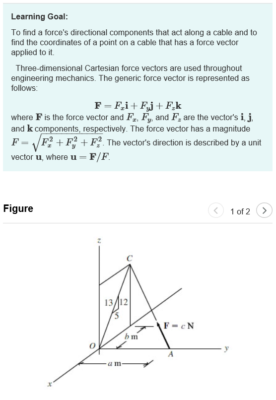 Solved Learning Goal: To find a force's directional | Chegg.com
