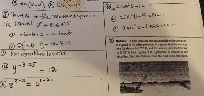 Solved a lan 回2Sinag-Sin 0-1 Distance A boat is sailing due | Chegg.com