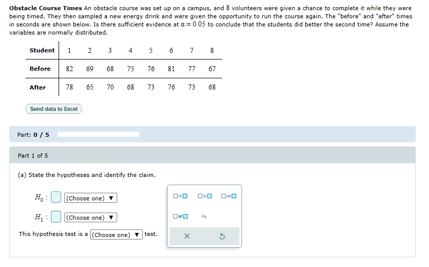 Solved 5 part: - the hypothesis-critical value-t=?-reject or | Chegg.com