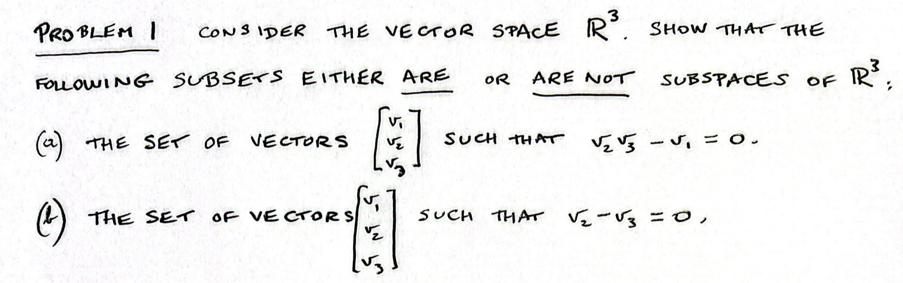 Solved Problem I CONSIDER THE VEcTor Space R3. ﻿SHOW That | Chegg.com