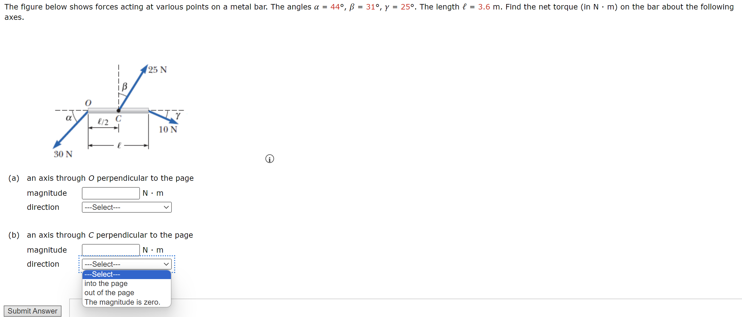 Solved axes. (i) (a) an axis through O perpendicular to the | Chegg.com
