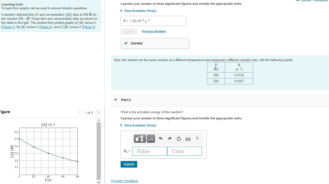 Solved + Kinetics and Graphs 4 Review Constants Peri | Chegg.com