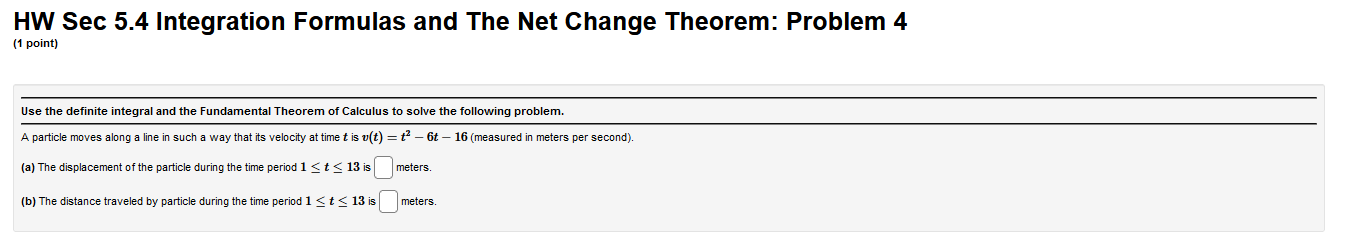 Solved HW Sec 5.4 Integration Formulas and The Net Change | Chegg.com