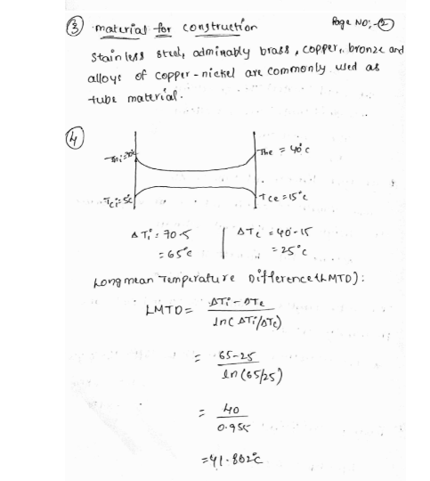 Solved Q) A counter flow shell and tube type of heat | Chegg.com