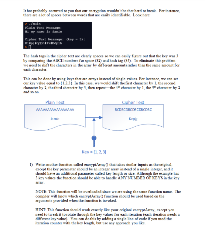Solved Making A C Program That Encrypts An Array Using One 2697