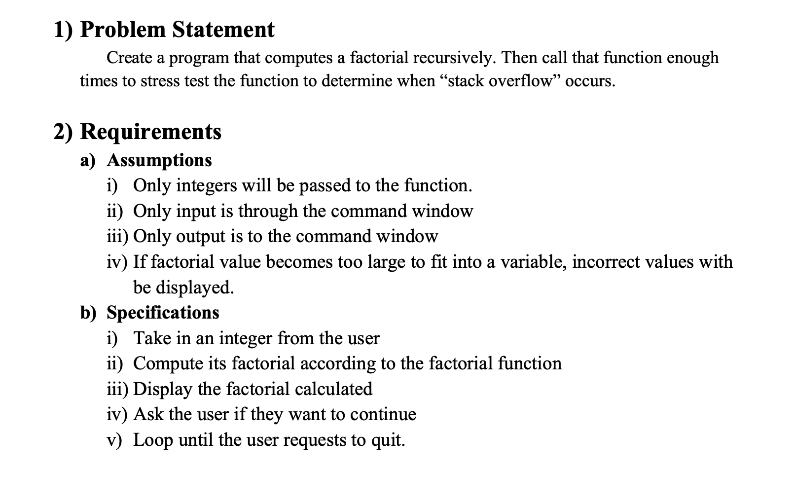 Solved 1) Problem Statement Create a program that computes a | Chegg.com