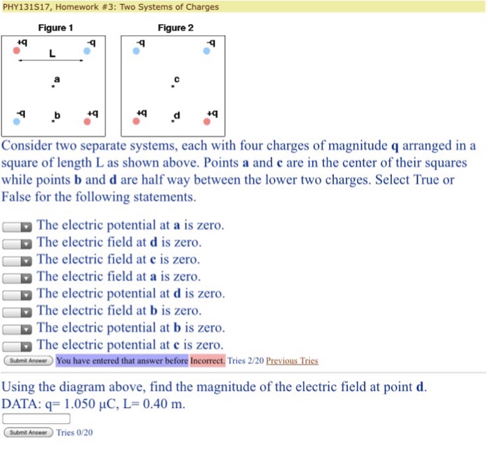 Solved Consider two separate systems, each with four charges | Chegg.com