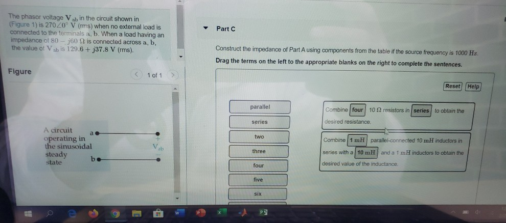 Solved The phasor voltage Vab in the circuit shown in | Chegg.com